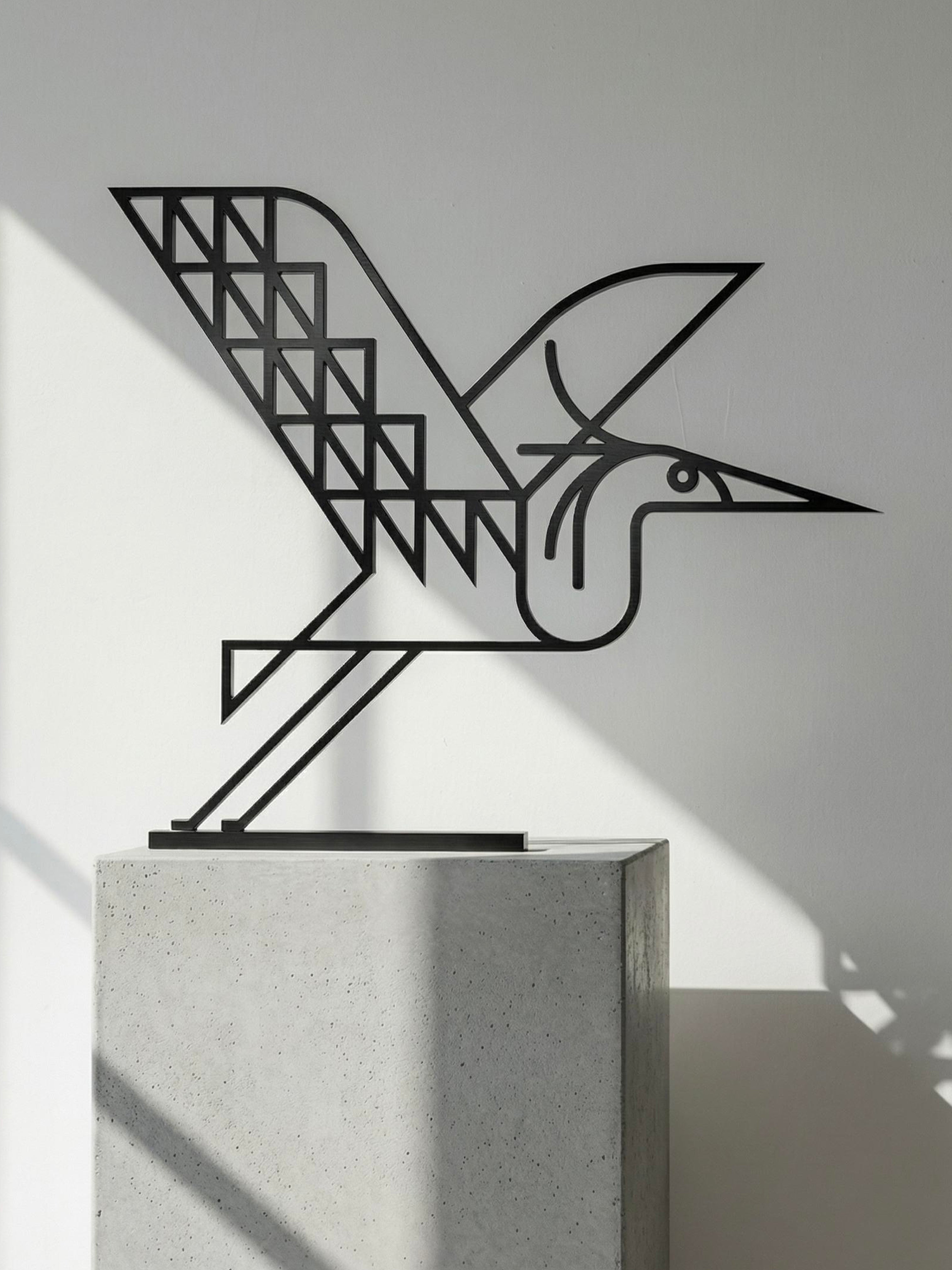 Heron Takes Flight Sculpture - Black Metalwork by Bert Fowler - Specia ...